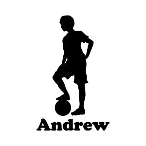 Soccer Player Boy Standing With Personalized Name - Vinyl Decal Sticker ...