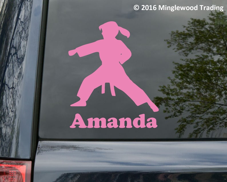 Karate Girl Vinyl Sticker With Personalized Name - Taekwondo Judo MMA ...