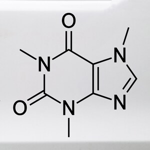 Caffeine Chemical Compound Vinyl Decal - C8H10N4O2 Coffee Espresso ...