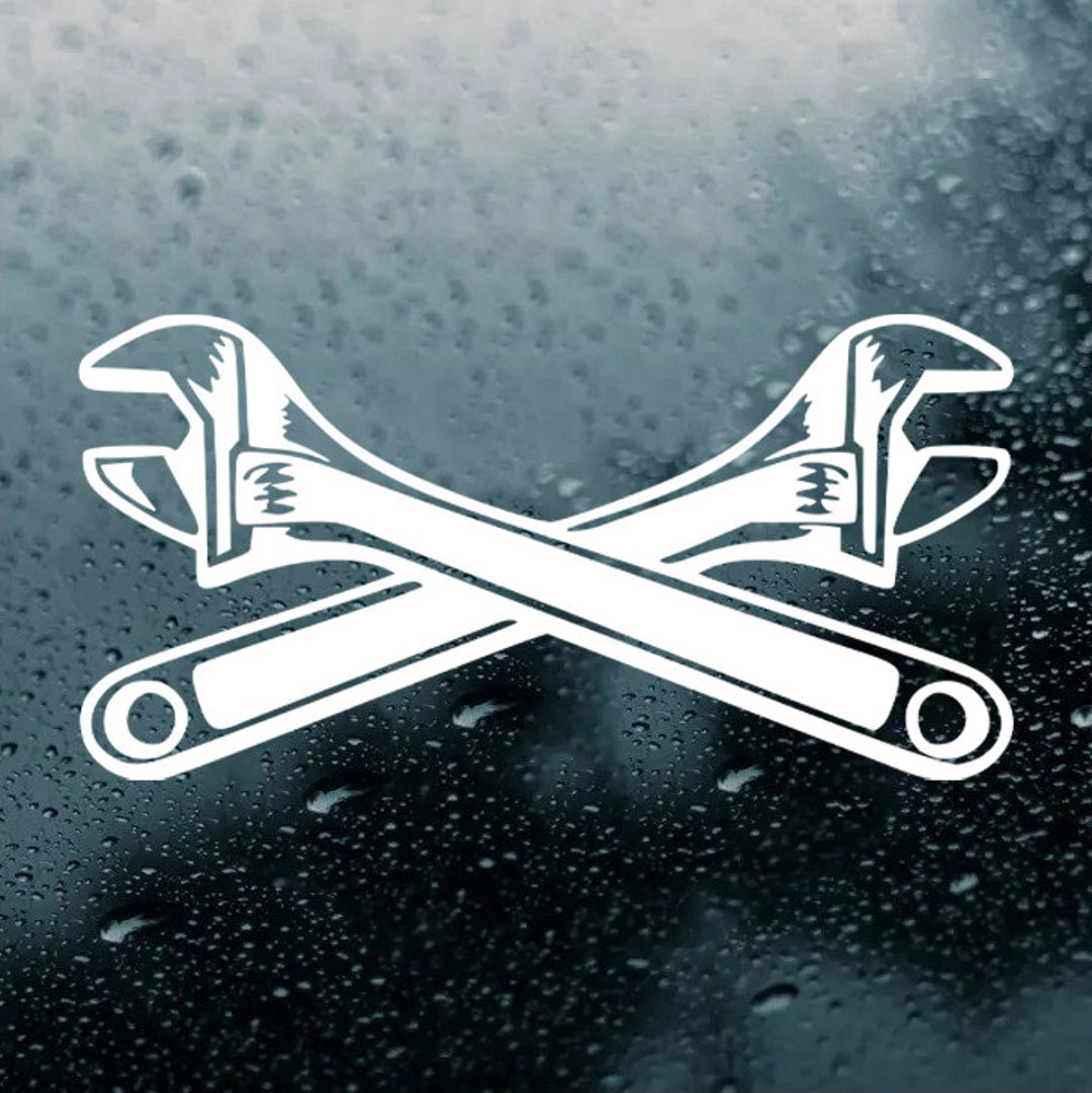 Crossed Adjustable Wrenches Vinyl Decal - Mechanic Tool Crescent - Die ...