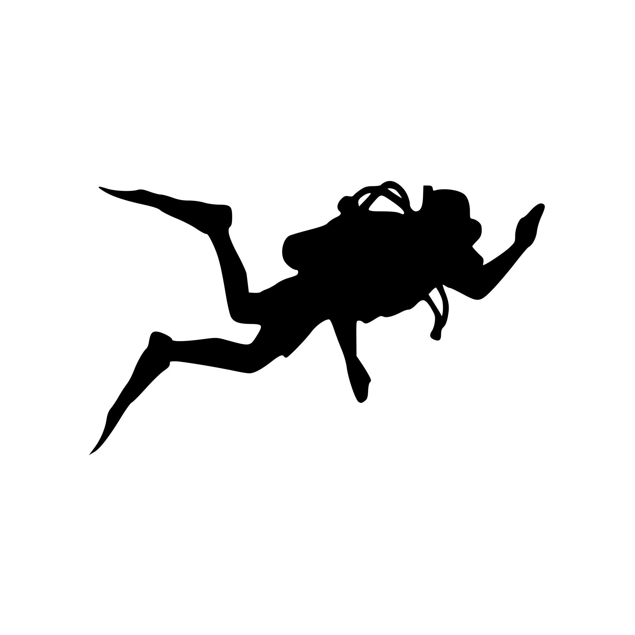 SCUBA DIVER Vinyl Decal Sticker Diving Underwater Fins Ocean | Etsy