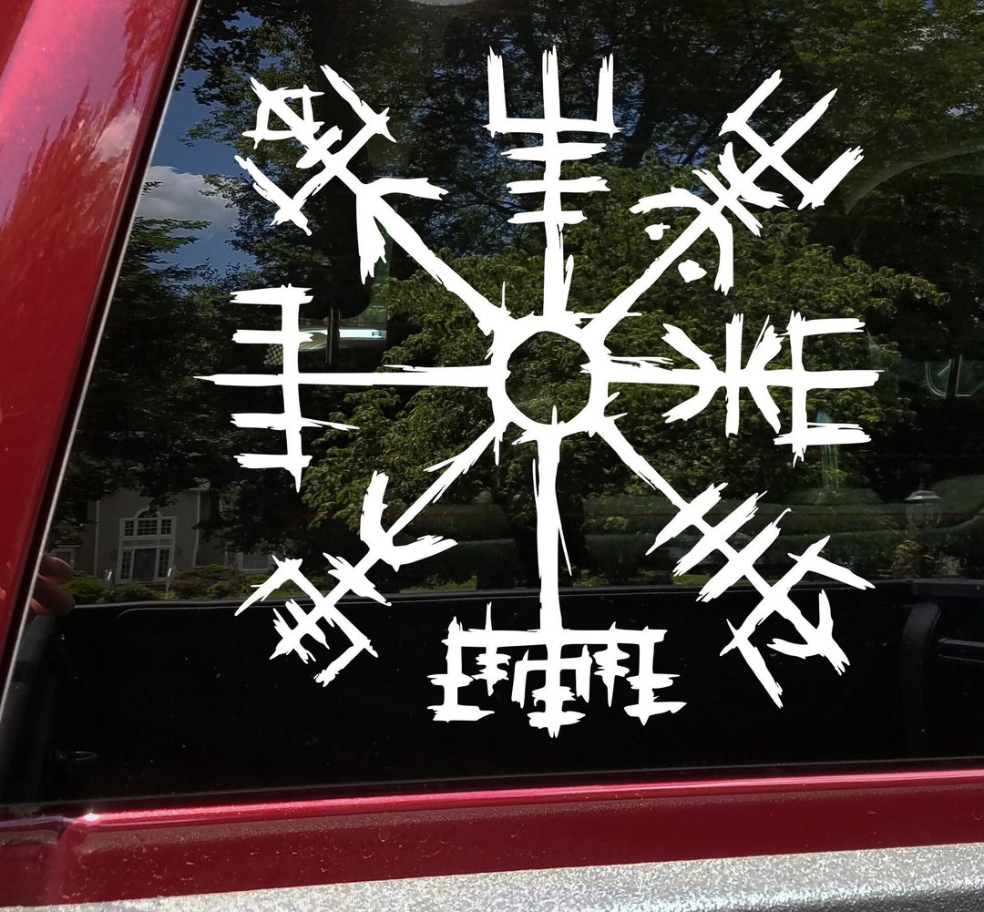 Viking Compass Vinyl Decal V10 | Vegvisir Way Sign Post Norse Mythology ...