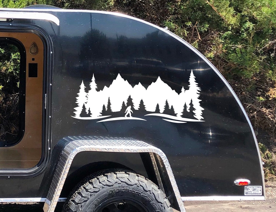 Bigfoot Forest Trees Scene V1 Vinyl Decal RV Camper Graphics | Etsy