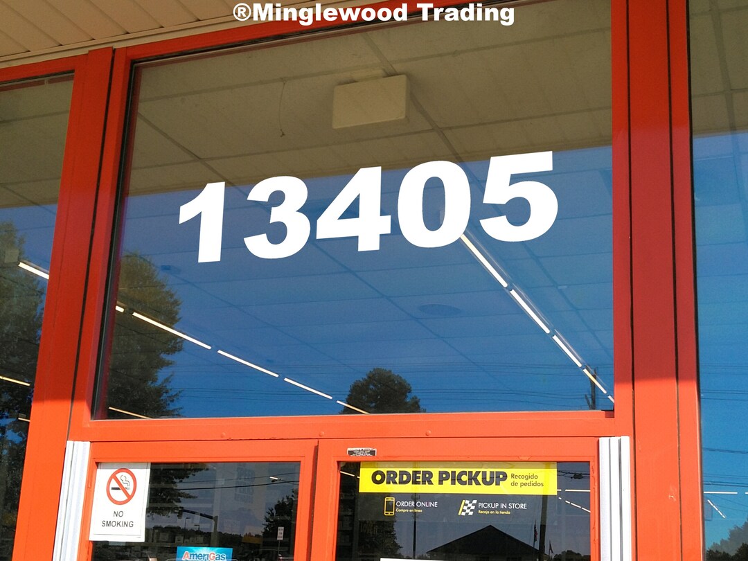 Storefront Address Numbers 3 to 15 Tall Custom Vinyl Decals Die Cut ...
