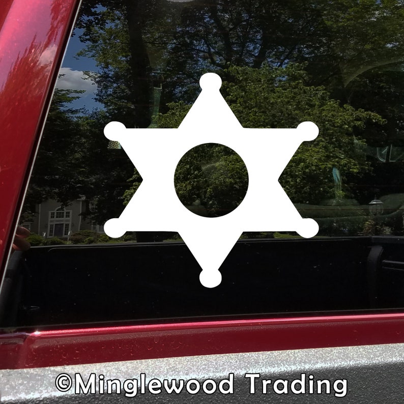 Police Star Vinyl Decal Sheriff Badge Deputy Policeman Die | Etsy