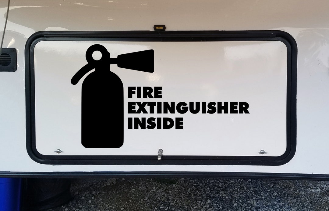 Fire Extinguisher Inside Vinyl Decal V1 - Safety Truck Rig - Die Cut ...