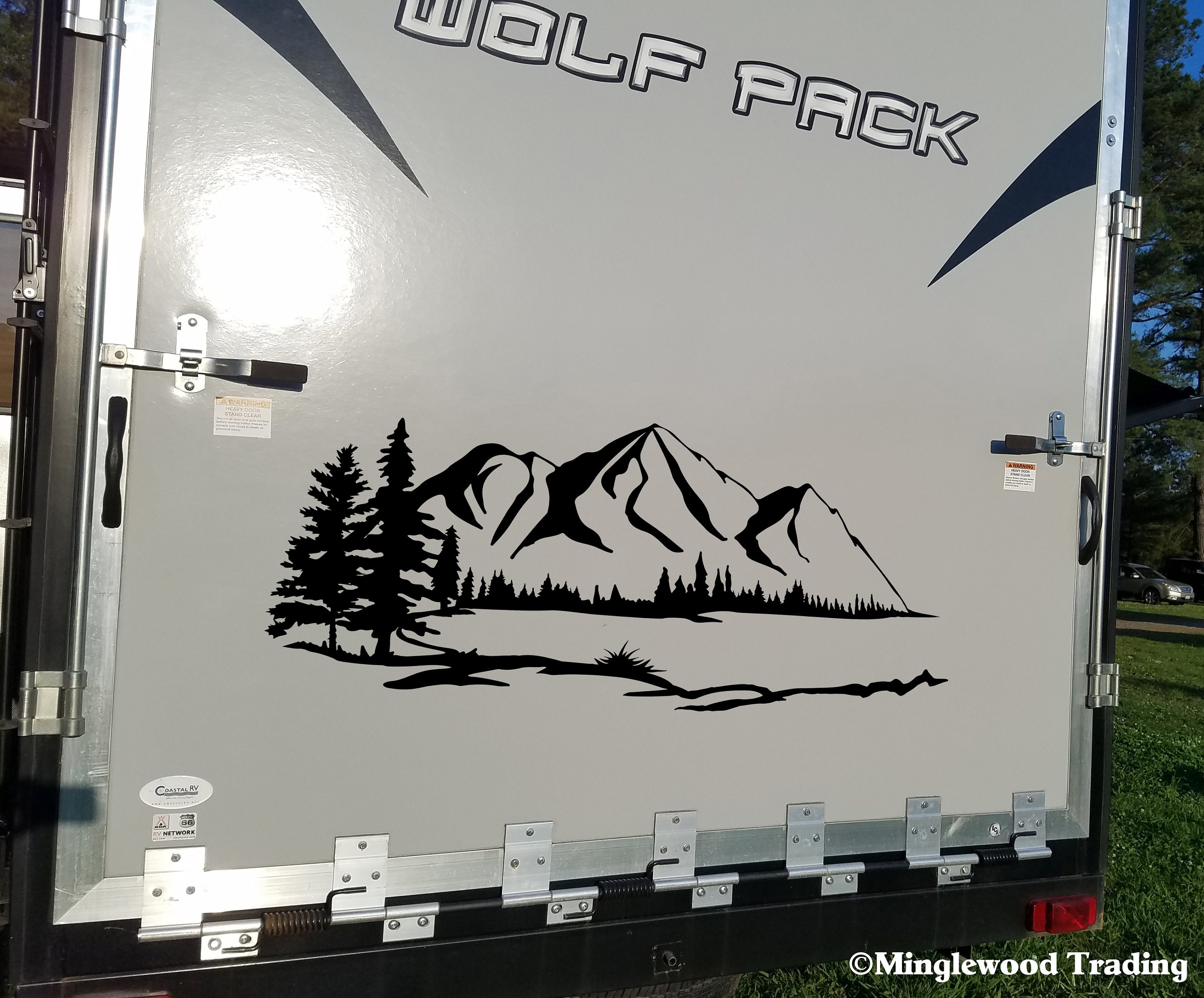 Lake Mountain Trees Scene Vinyl Sticker Camper RV Travel - Etsy Canada
