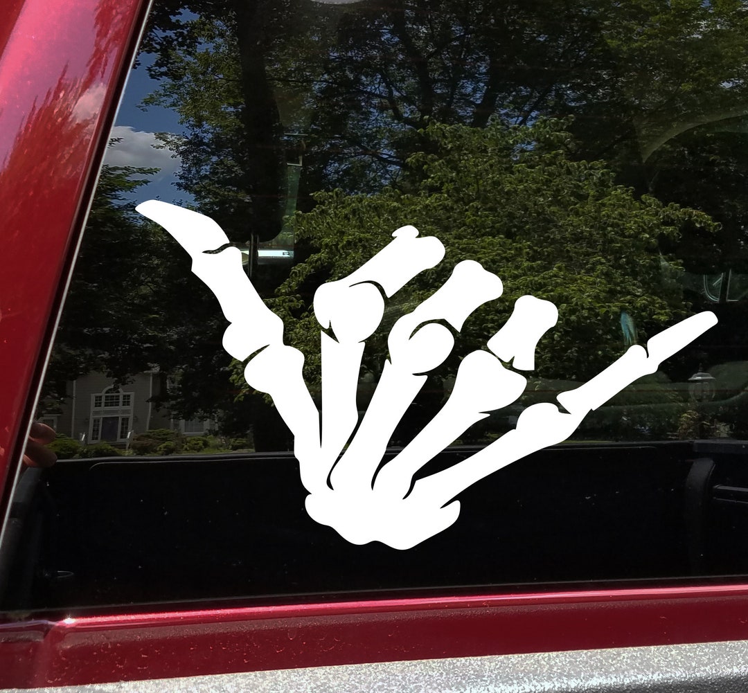 Shaka Sign Skeleton Hand Vinyl Decal - Hang Loose - Die Cut Sticker - Etsy
