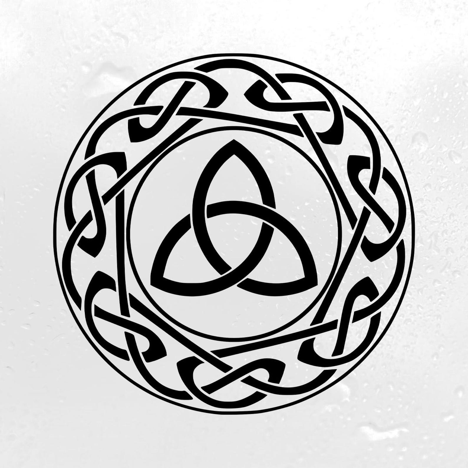 Celtic Knot Circle With Trefoil Vinyl Decal | Large Triquetra Trinity ...