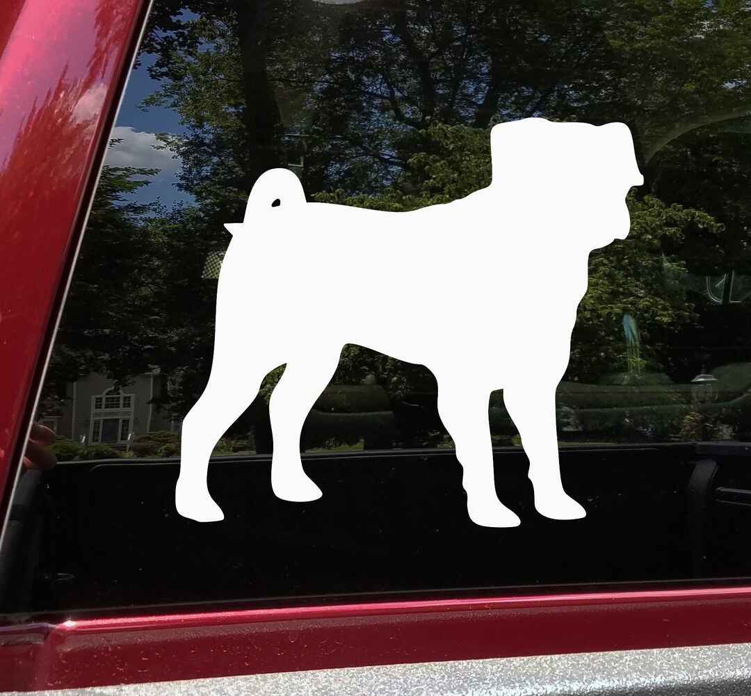 Pug Vinyl Decal - Dog Puppy Chinese Dutch Bulldog Mastiff Mini Mops ...
