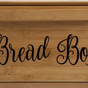 Bread Box Vinyl Sticker - Kitchen Organization Label - Die Cut Decal ...