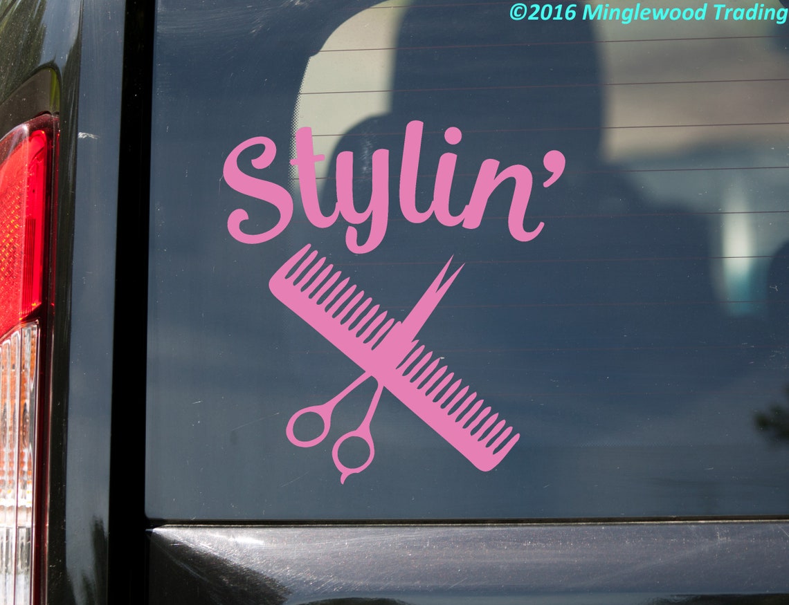 STYLIN' Vinyl Sticker Hairdresser Salon Barber Shop Hair | Etsy