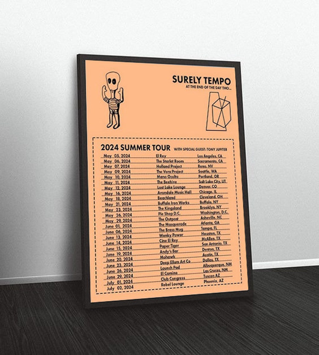 Surely Tempo 2024 Summer Tour Poster - Etsy