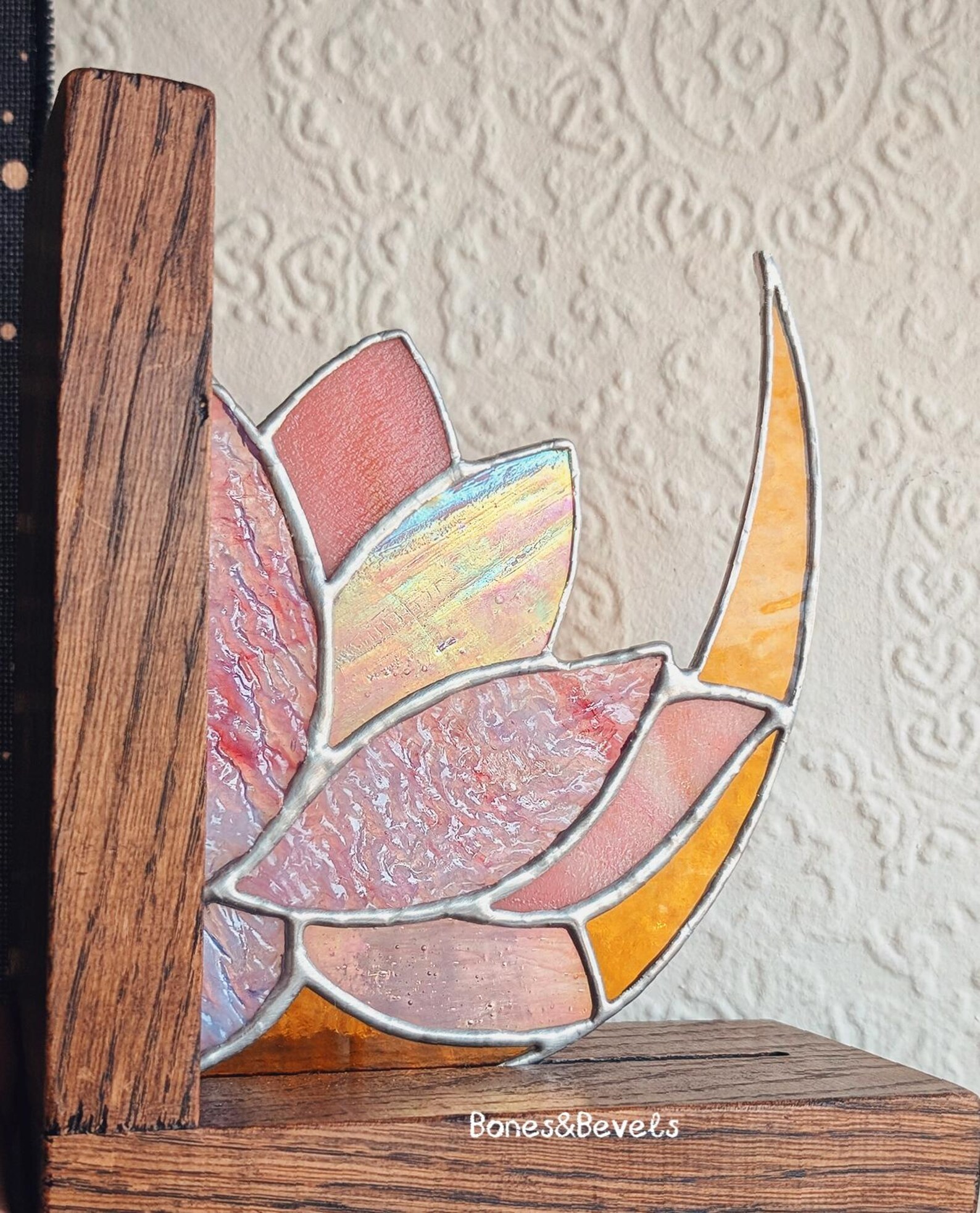 Lotus Crescent Moon Bookend Pattern Stained Glass Art Svg File Cricut ...