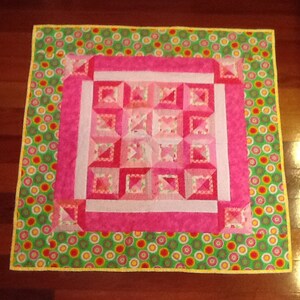 Pink and Green Baby Quilt - Etsy