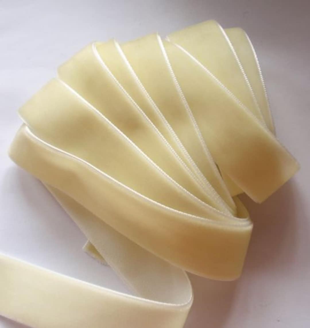 5 Yards 7/8 Inches Velvet Ribbon in Ivory RY78-04 - Etsy