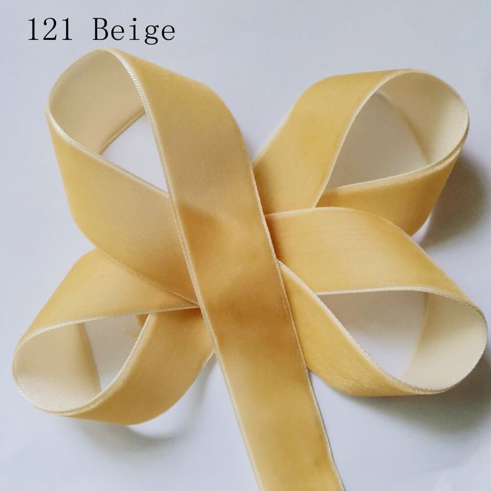 5 Yards 1 Inches Velvet Ribbon in Beige RY01-121 - Etsy