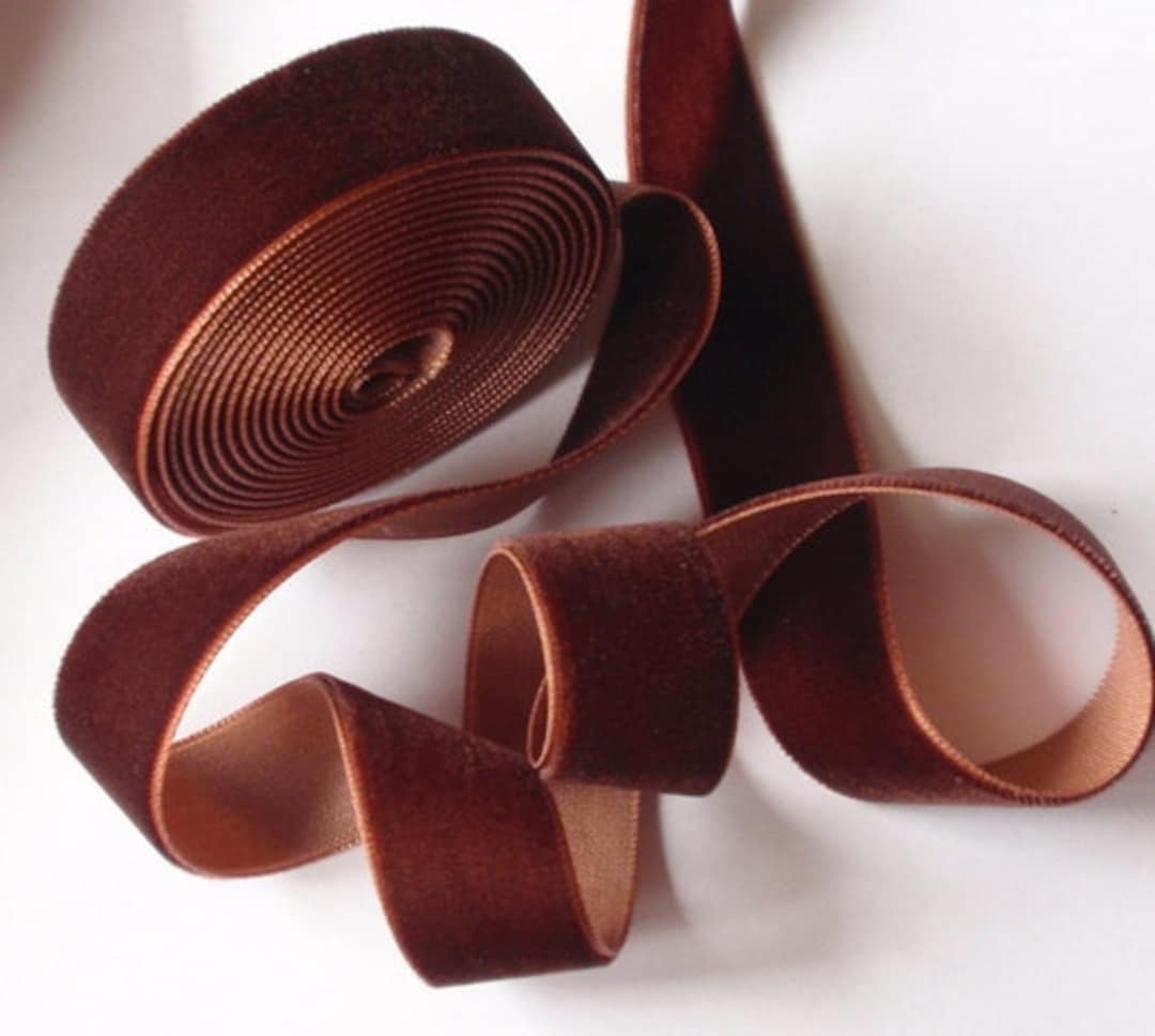 5 Yards 3/4 Inches Velvet Ribbon in Dark Brown RY34-119 - Etsy