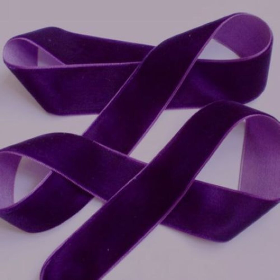 5 Yards 1 Inches Velvet Ribbon in Purple RY01-89 - Etsy