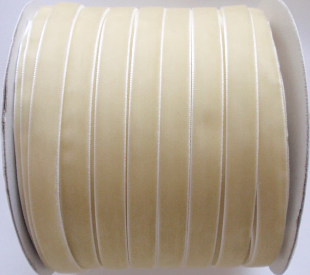 7 Yards 1/2 Inches Velvet Ribbon in Ivory RY12-04 - Etsy
