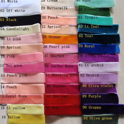 5 Yards 3/4 Inch Wide Velvet Ribbon You Choose Color YN-034 - Etsy
