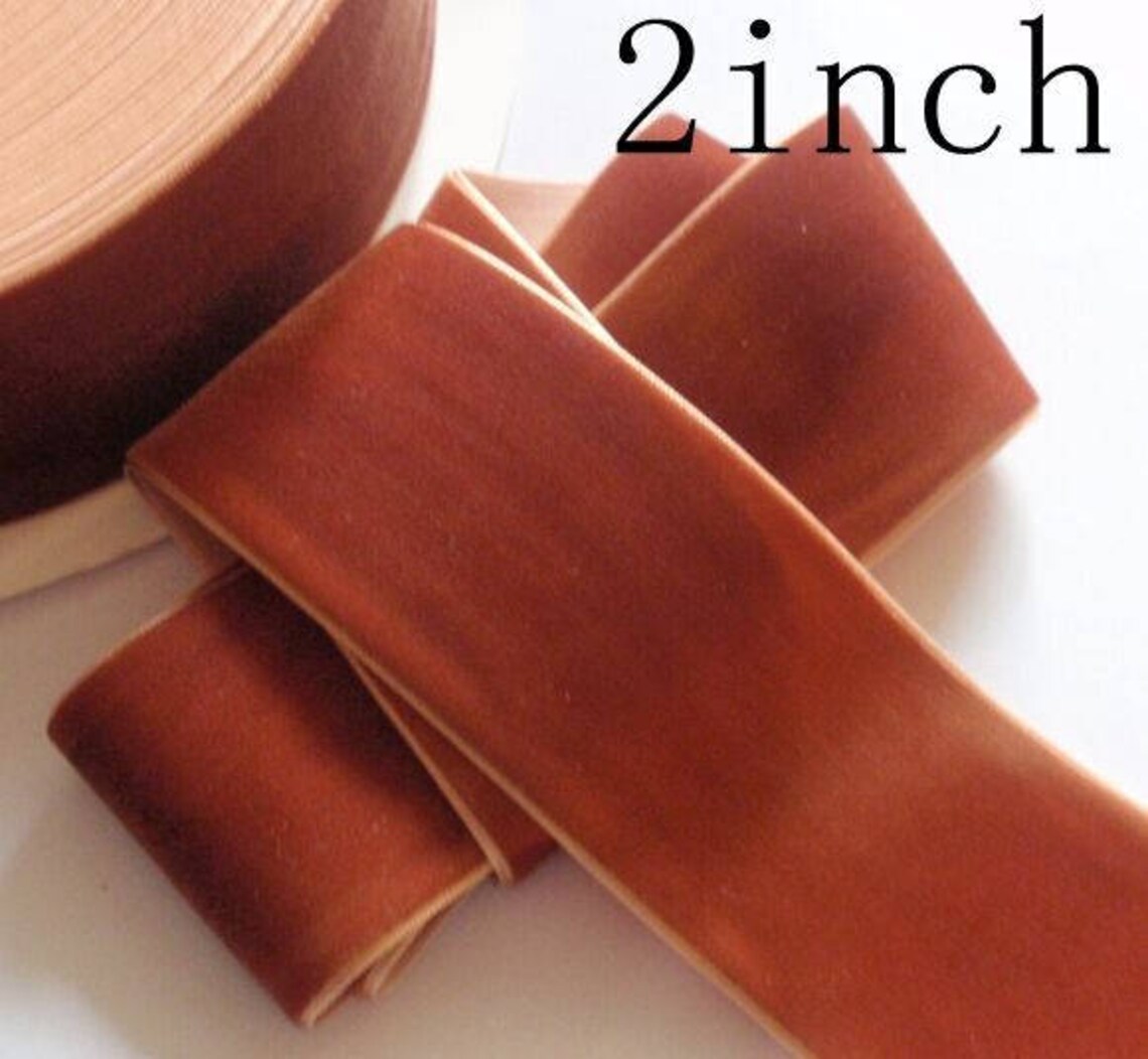 3 Yards 2 Inches Velvet Ribbon in Copper RY20-114 - Etsy