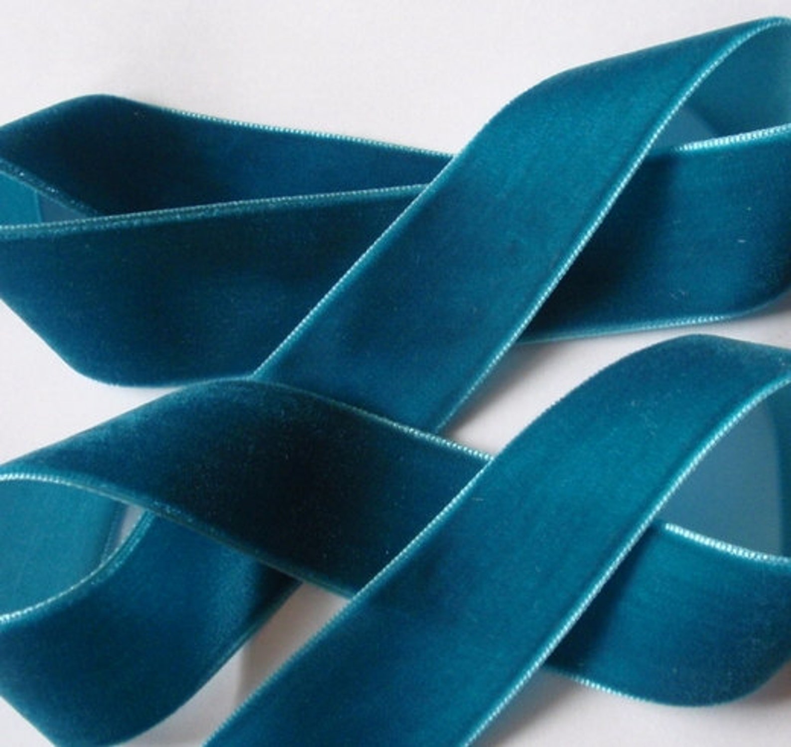 10 Yards 1 Inches Velvet Ribbon in Dark Teal RY01-65 - Etsy