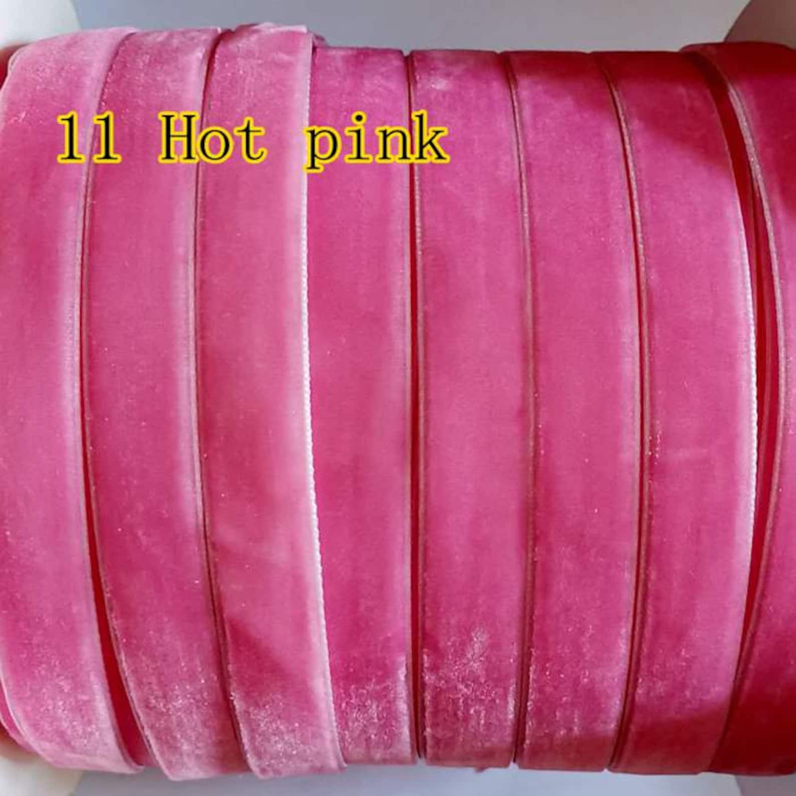 7 Yards 1/2 Inches Velvet Ribbon in Pink RY12-10 | Etsy