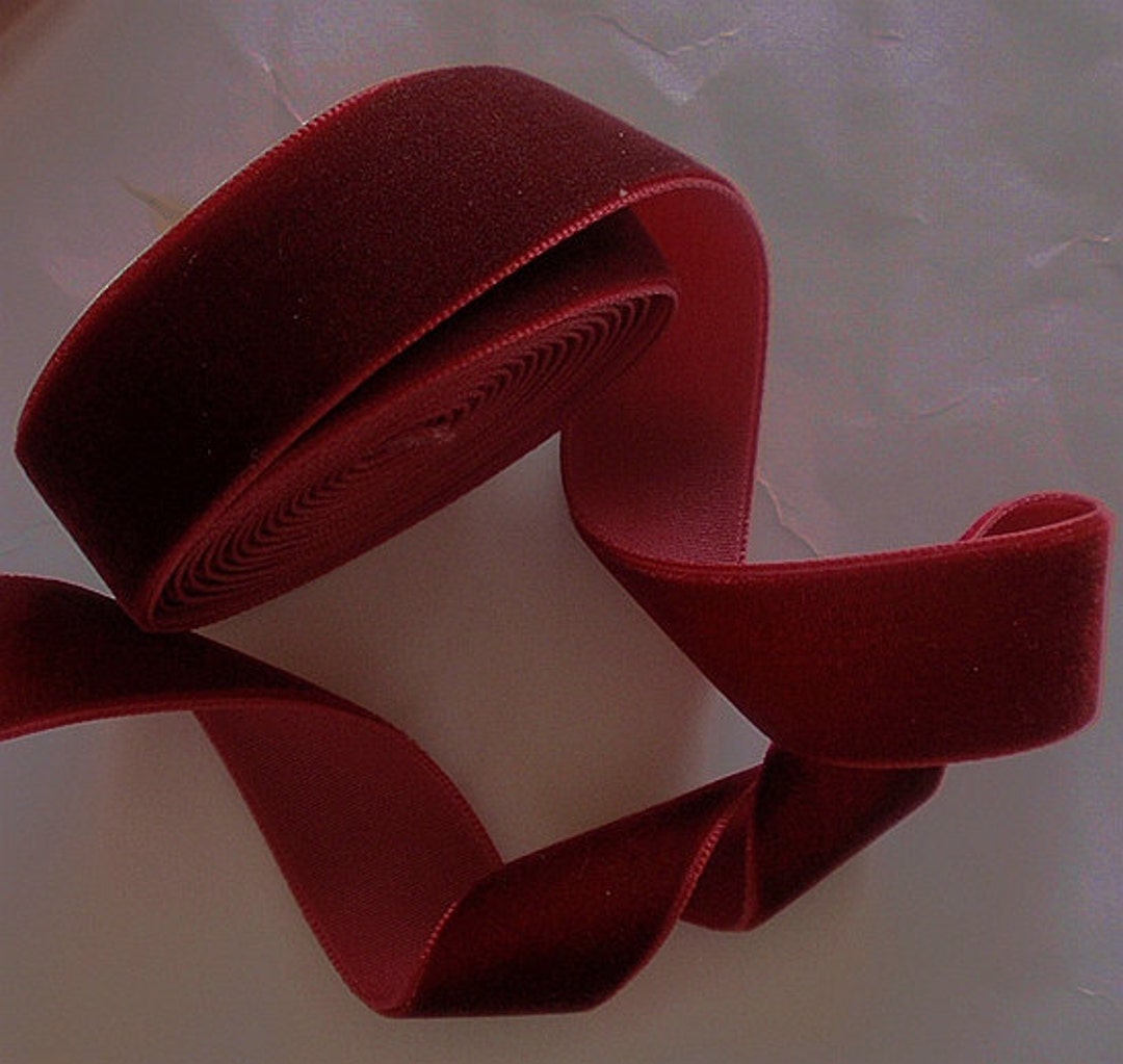 5 Yards 3/4 Inches Velvet Ribbon in Dark Red Re RY34-240 - Etsy