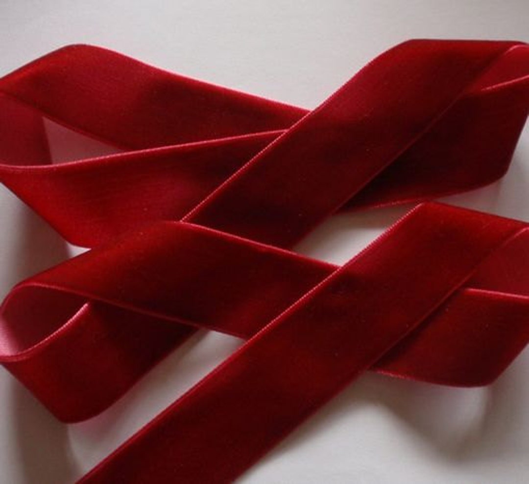 5 Yards 1 Inches Velvet Ribbon in Ruby RY01-235 - Etsy