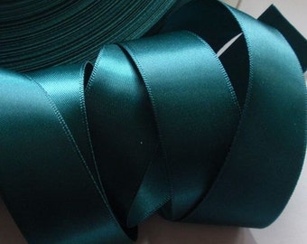 10 Yards 1 Inches Double Face Satin Ribbon in Teal DY10-071 | Etsy