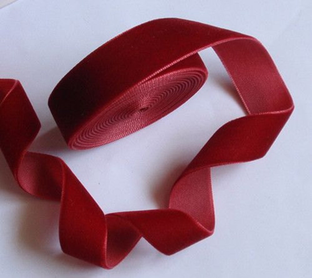 5 Yards 3/4 Inches Velvet Ribbon in Scarlet RY34-134 - Etsy