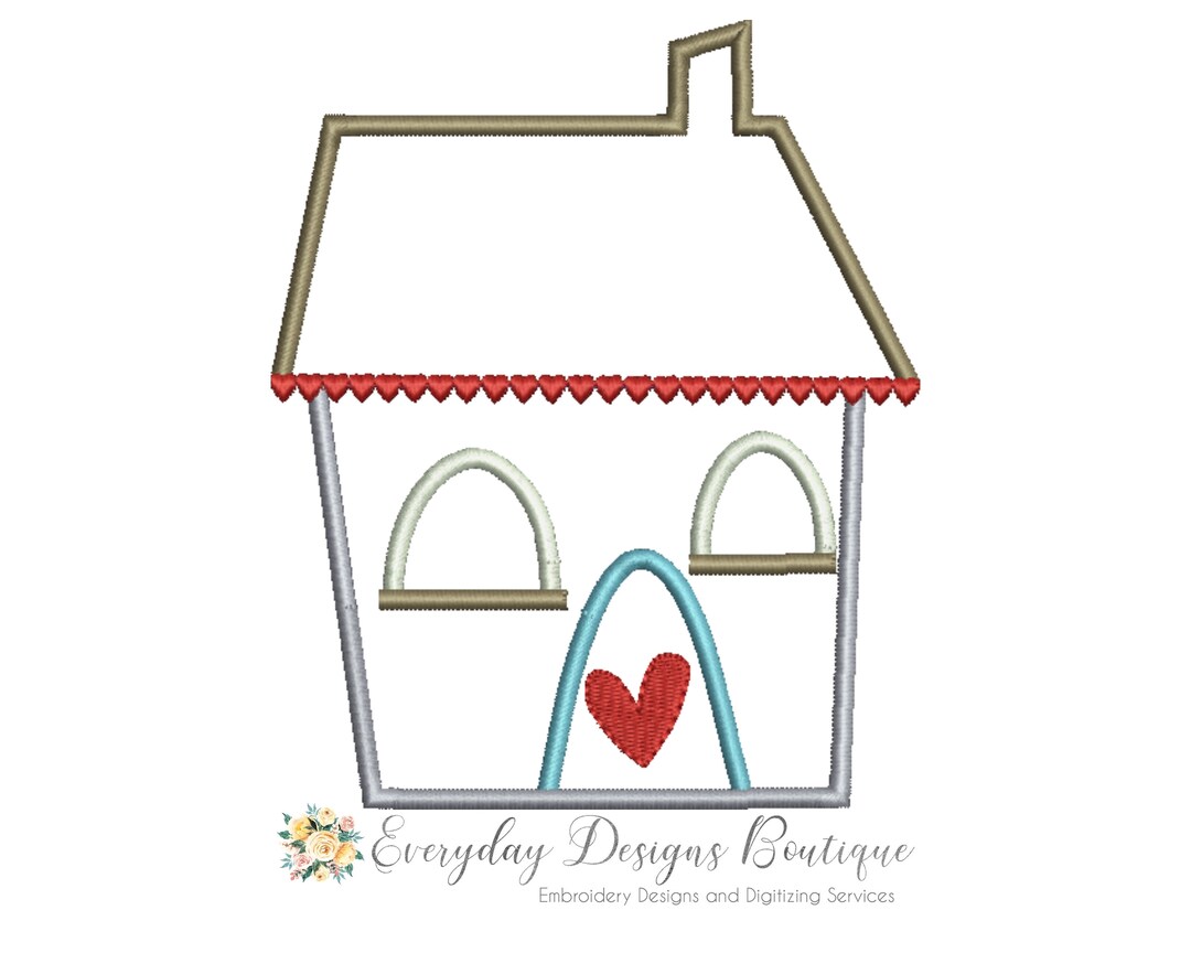 Little House One Machine Embroidery Applique Design - House Applique ...