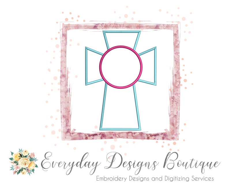 Monogram Cross Machine Embroidery Applique Design Cross - Etsy