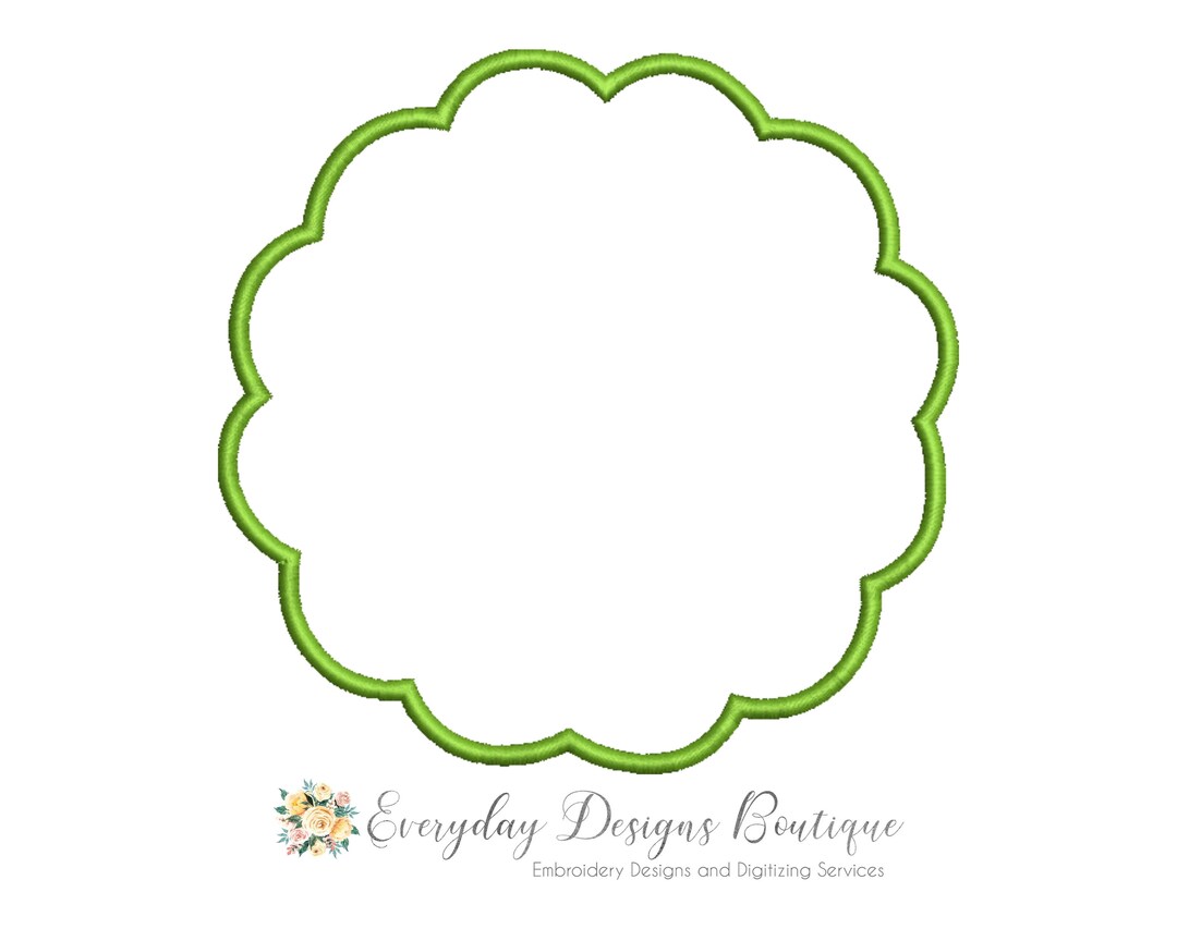 Scalloped Frame Machine Embroidery Applique Design - Frame Applique ...