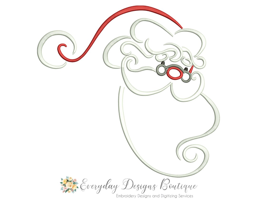 Santa Claus Face Machine Embroidery Design - Santa Claus Face ...