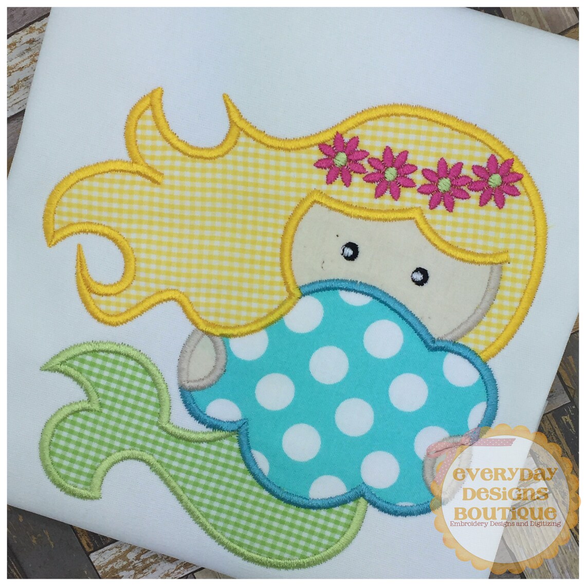 Mermaid Princess Machine Embroidery Applique Design Mermaid | Etsy