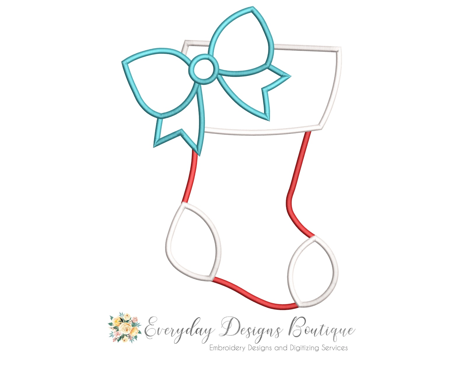 Christmas Stocking Machine Embroidery Applique Design Stocking - Etsy