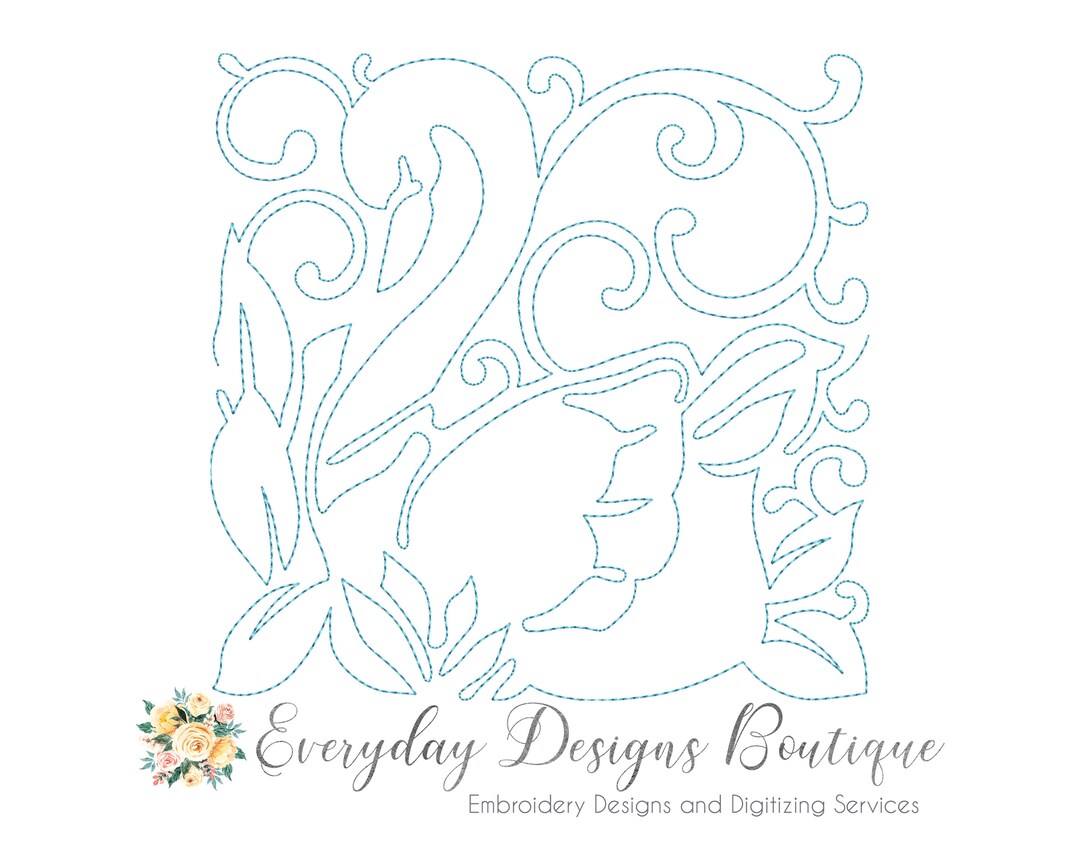 12 Days of Christmas Block 7 Machine Embroidery Continuous Line - Quilt ...