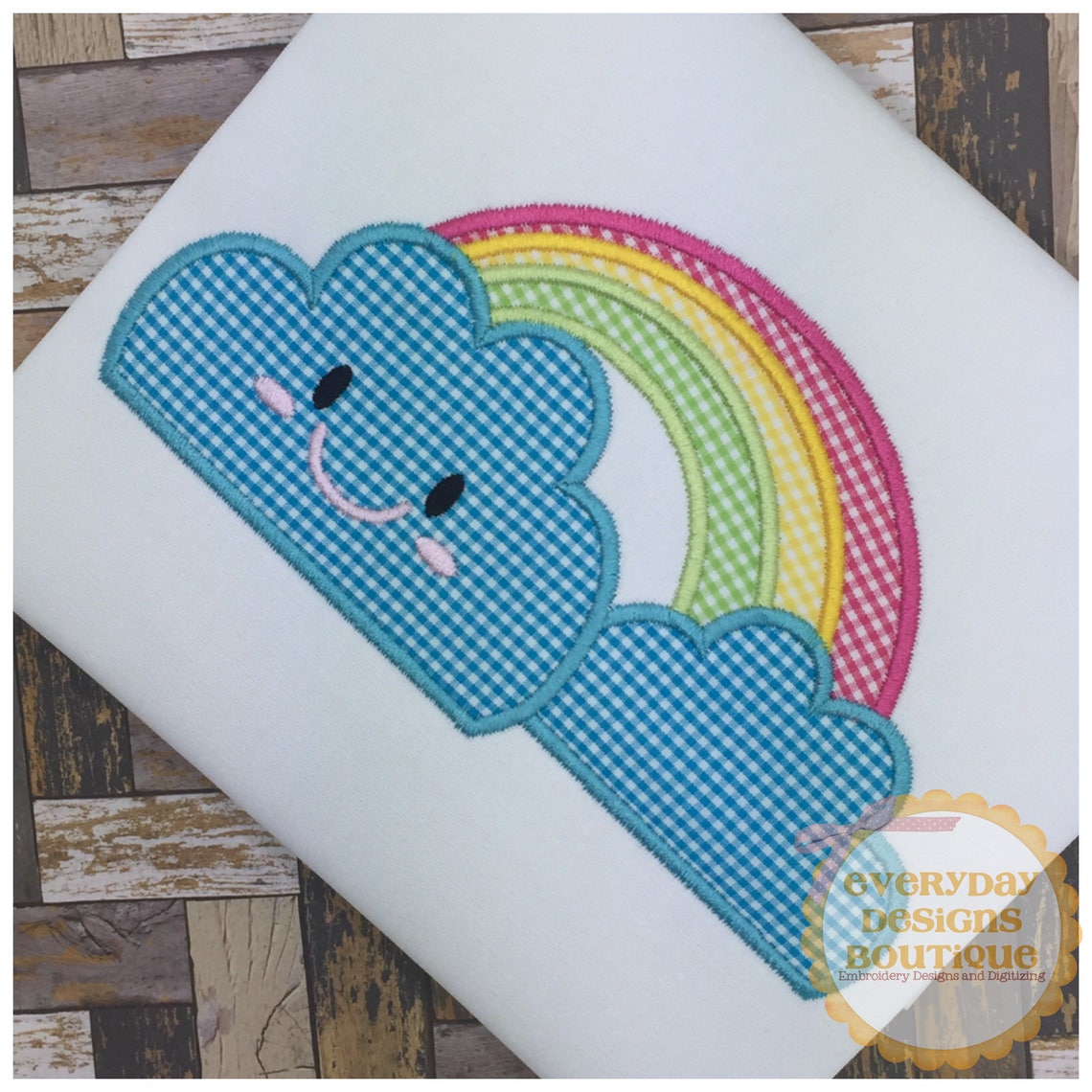 Rainbow Machine Embroidery Applique Design Clouds and - Etsy