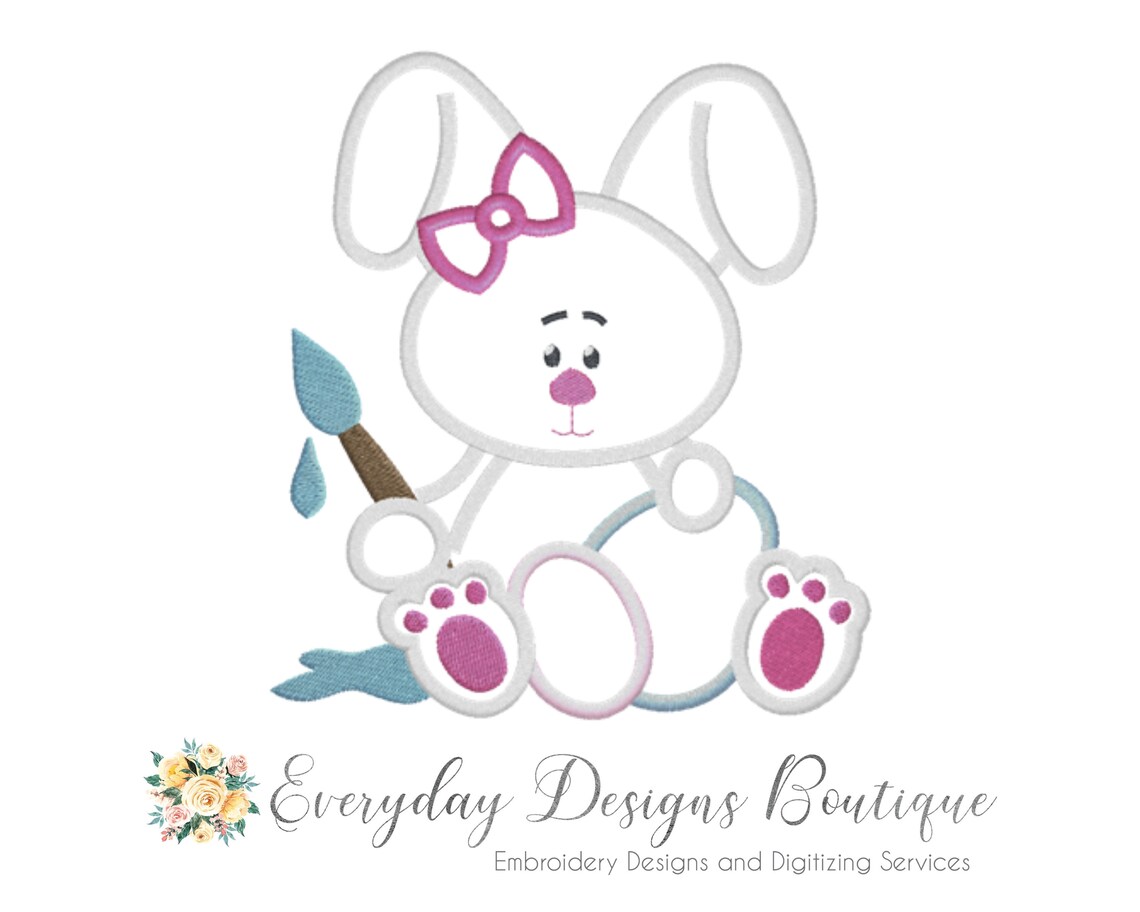 Bunny Girl 4 Machine Embroidery Applique Design Bunny - Etsy