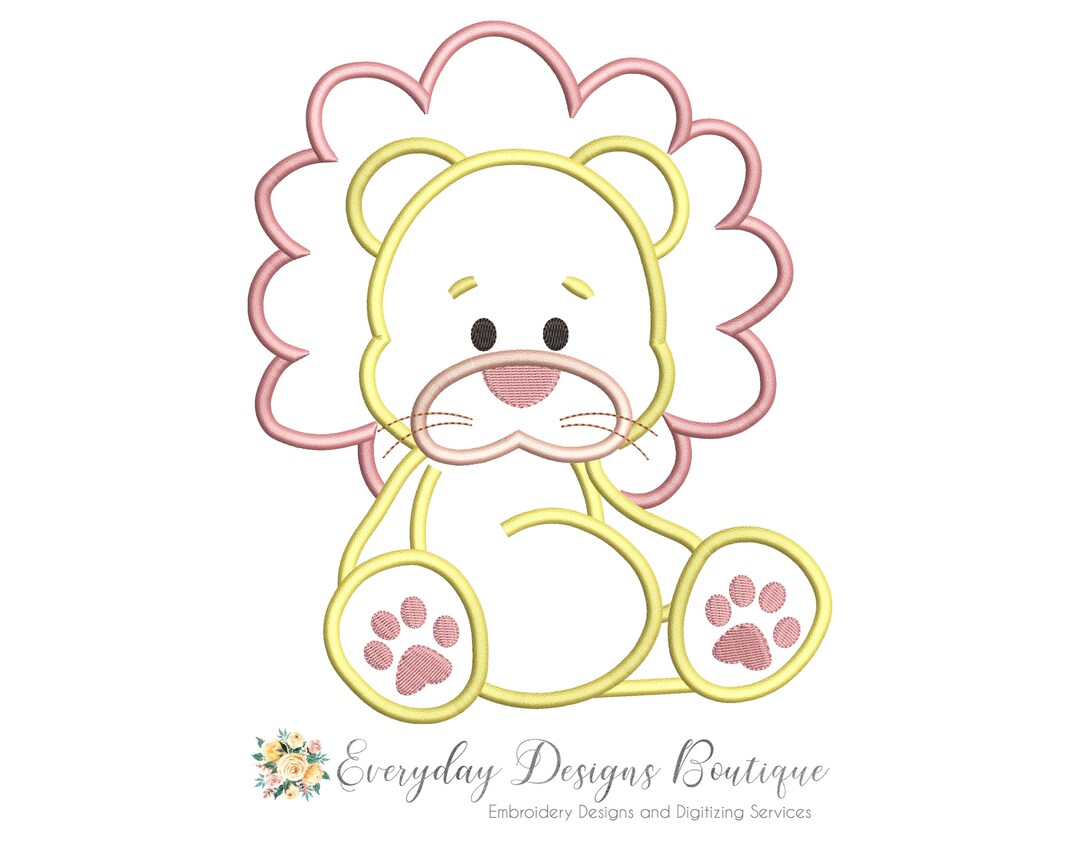 Stuffed With Love Lion Machine Embroidery Applique Design - Lion ...