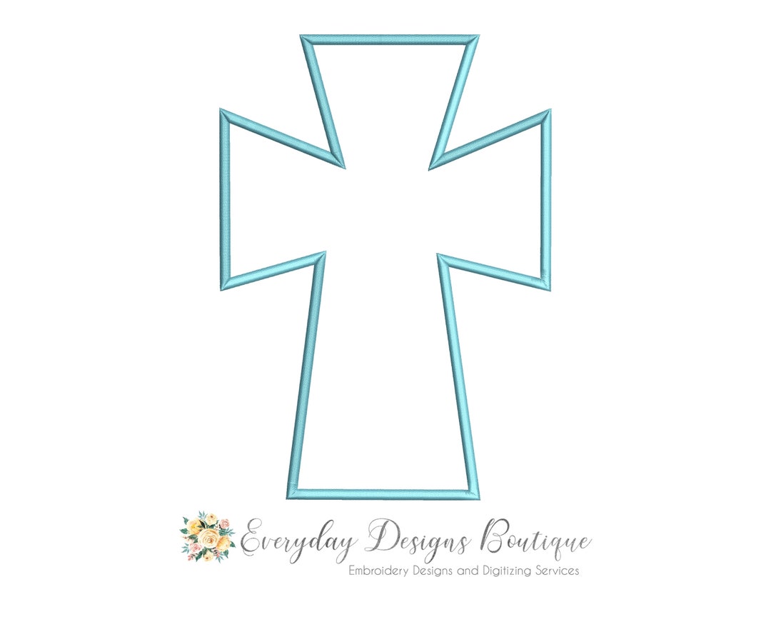 Cross Machine Embroidery Applique Design - Cross Applique for Monograms ...