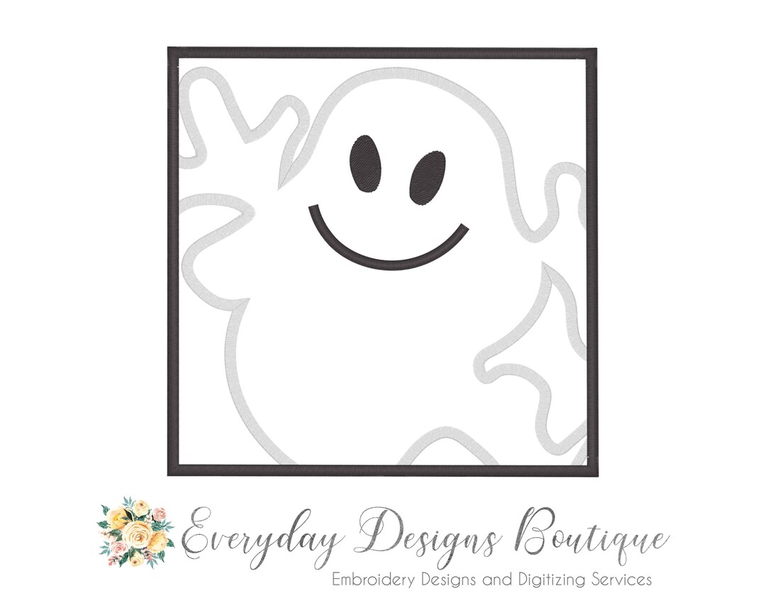 Halloween Ghost Block Machine Embroidery Applique Design (digital ...