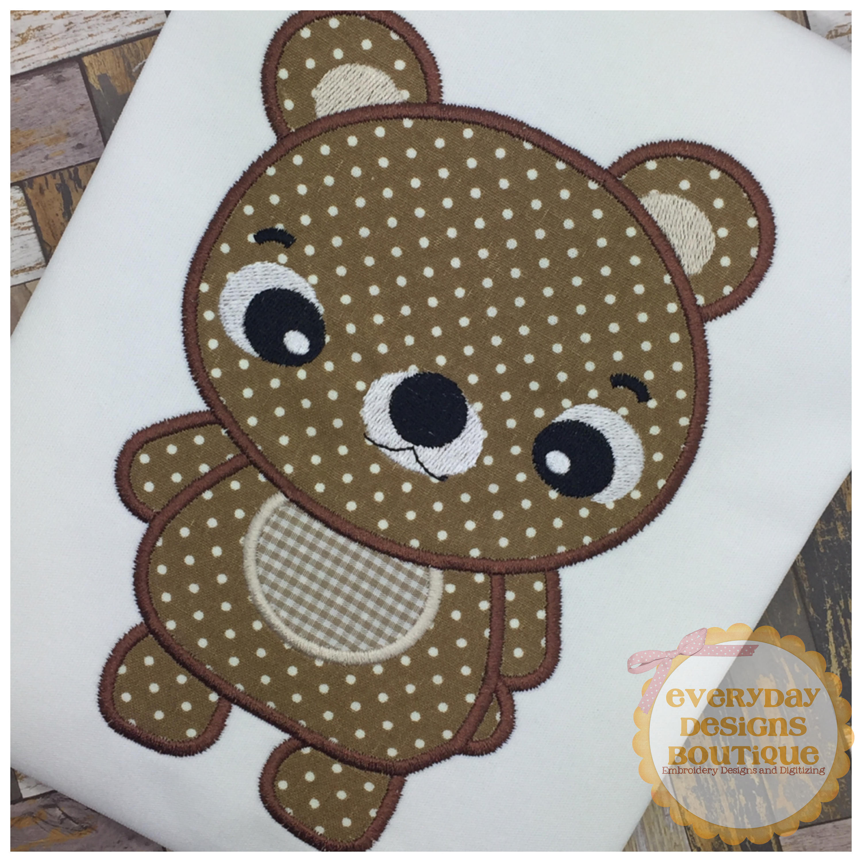 Spring Bear Machine Embroidery Applique Design (digital Download) - Etsy