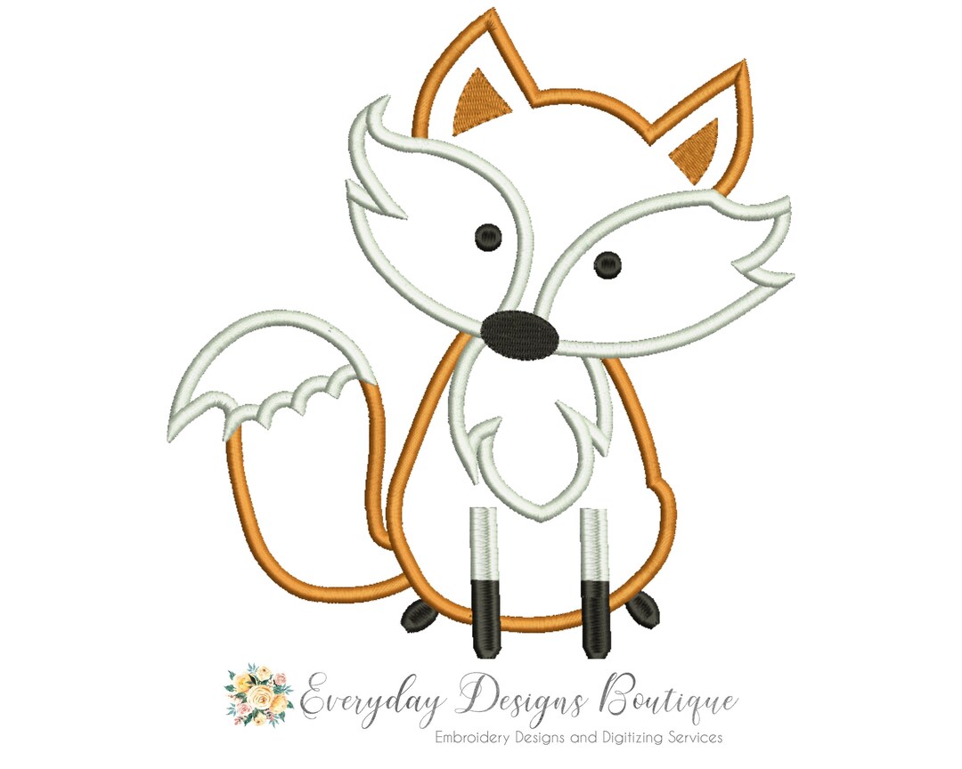Fox Applique Machine Embroidery Design - Fox Applique - Fox Embroidery ...