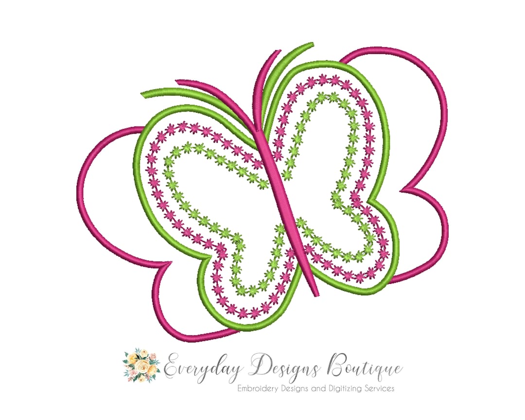 3D Butterfly Machine Embroidery Applique Design (digital File) - Etsy