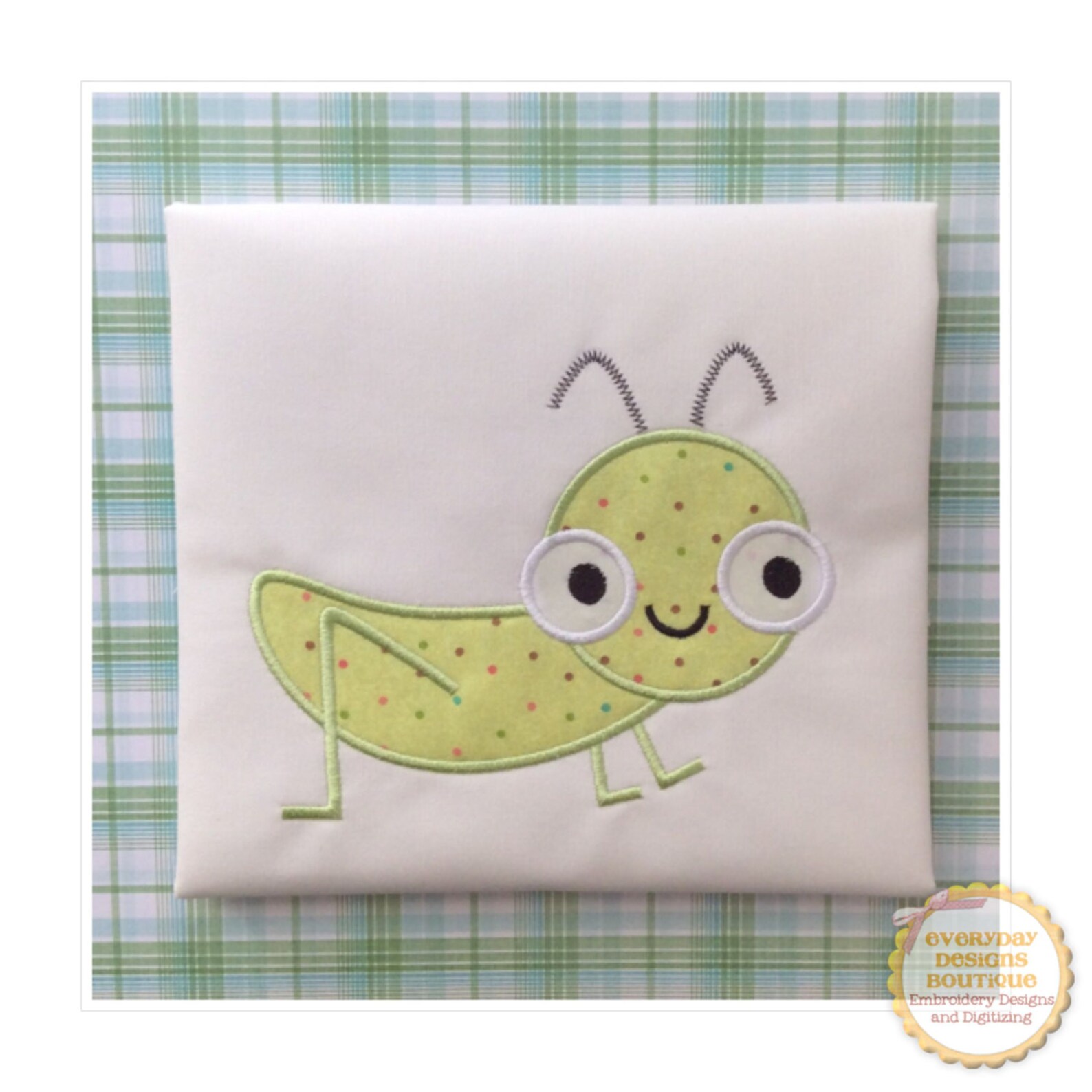 Grasshopper Machine Embroidery Applique Design Grasshopper | Etsy