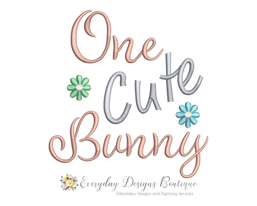 One Cute Bunny Machine Embroidery Design - Easter Sayings - Easter ...
