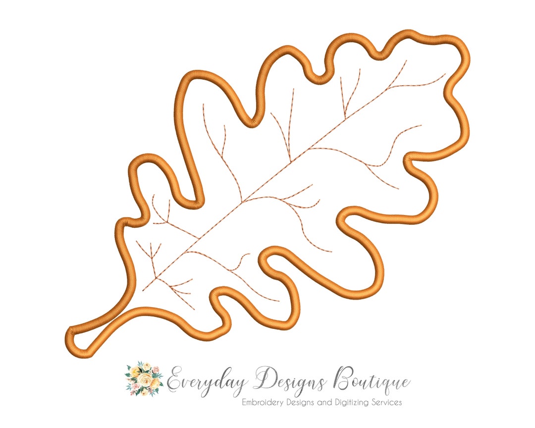 Fall Oak Leaf Embroidery Applique Design (digital Download) - Etsy